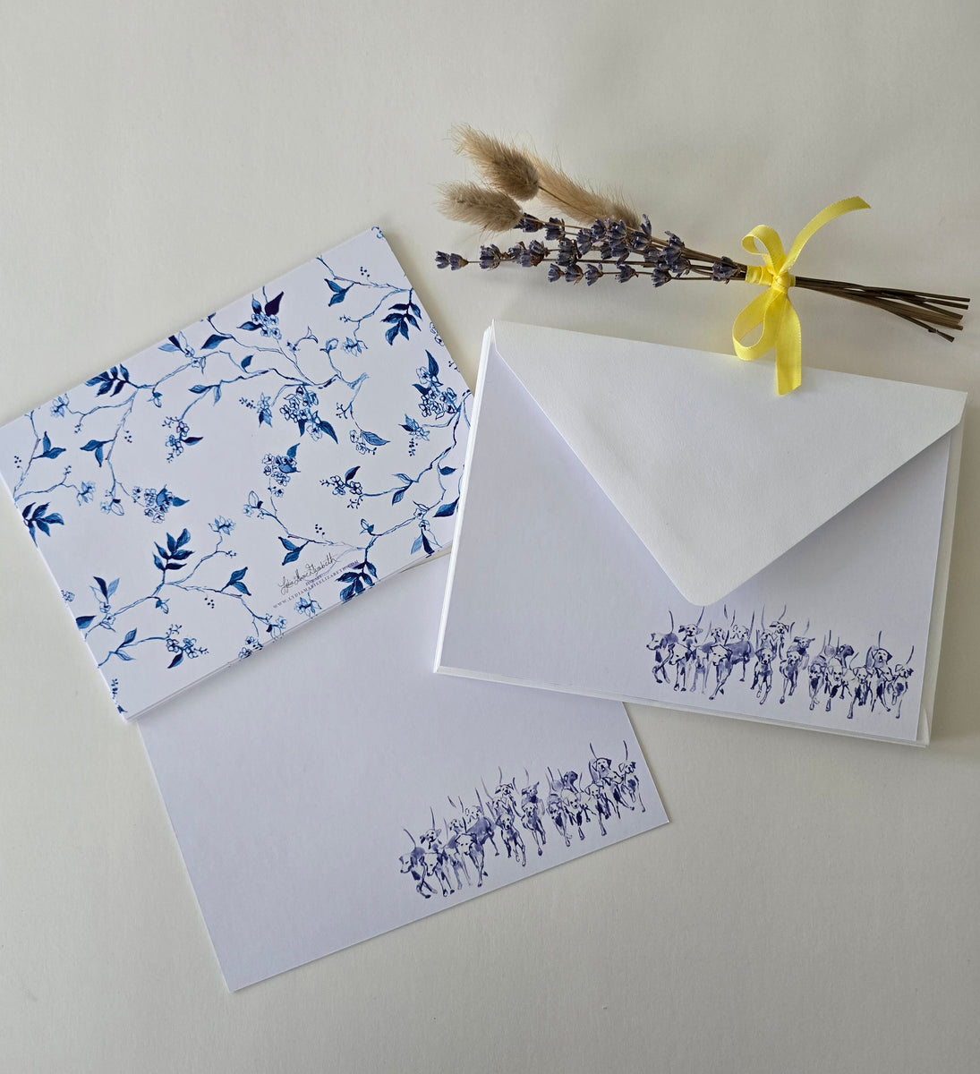 Blue Toile & Hounds Notecard Set – Lydia Marie Elizabeth